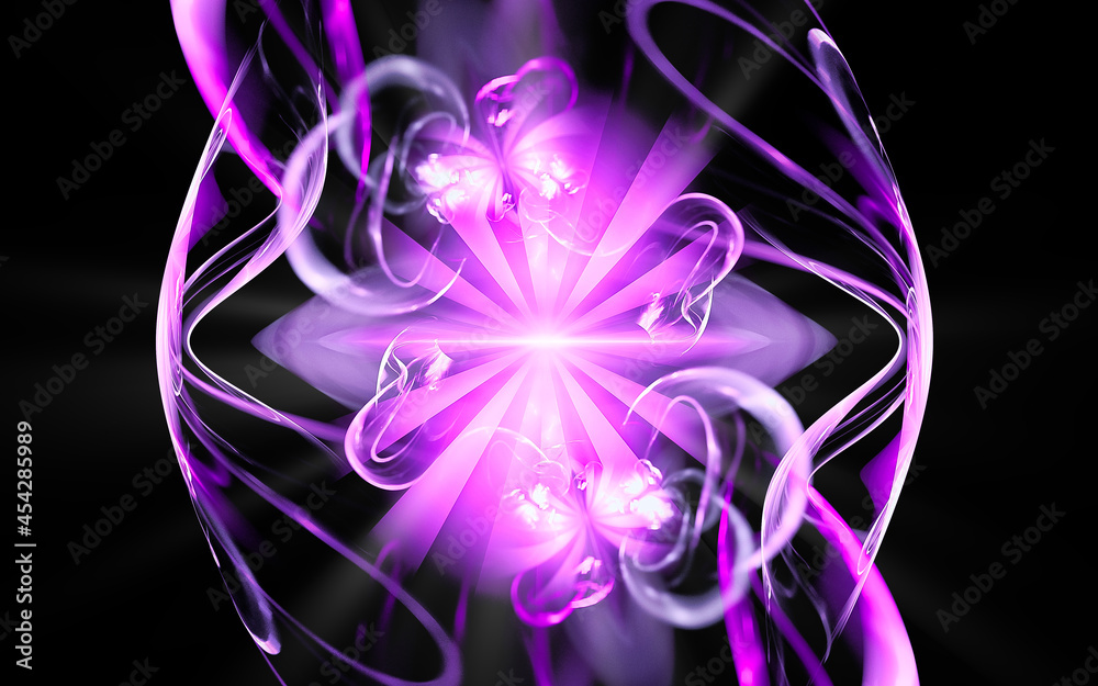 abstract illustration of a computer generated fantastic flower of ...