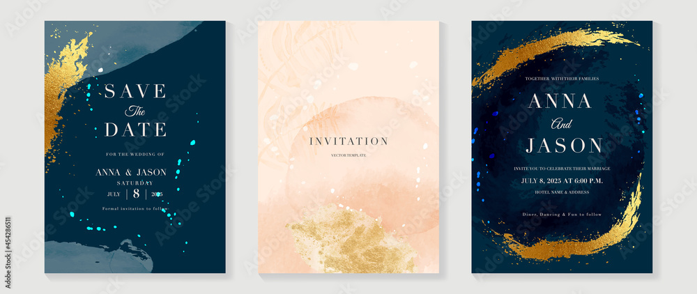 Abstract art background vector. Luxury invitation card background with ...