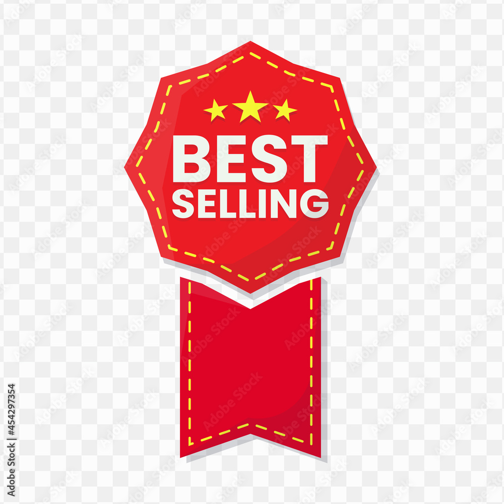 Best Selling banner design, red and yellow color, Vector Illustration ...