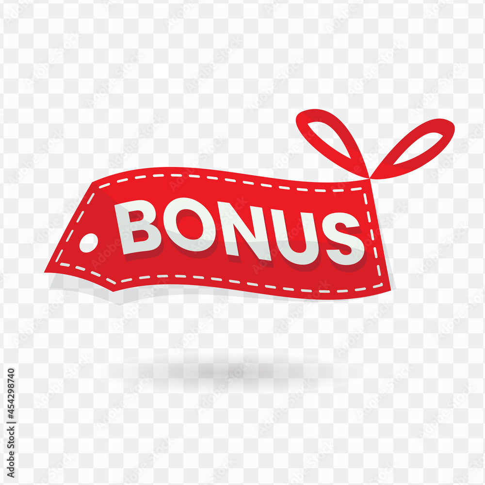 Bonus Tag design, red and yellow color, Vector Illustration with ...