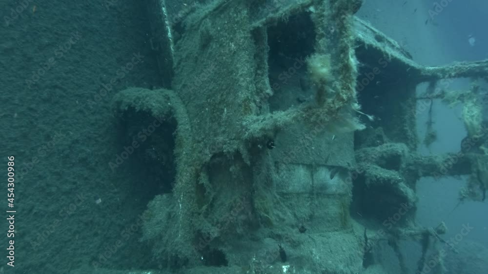 Close-up of cabin of truck on the shipwreck Swedish ferry MS Zenobia ...