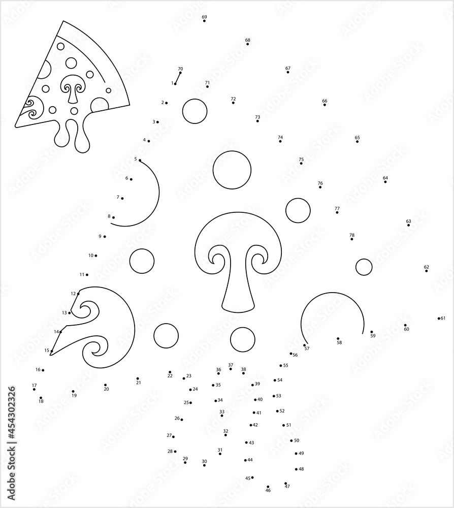 Pizza Slice Icon Dot To Dot Y_2108001 Stock Vector | Adobe Stock