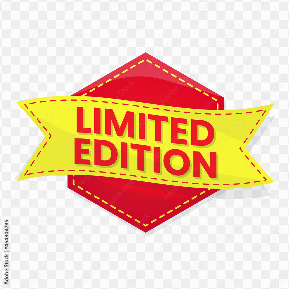 Limited Edition Tag design, red and yellow color, Vector Illustration ...