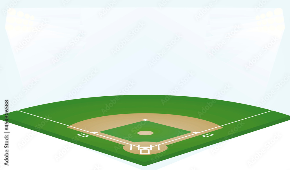 Poster Baseball field and lights. vector illustration – Wall Art | UkPosters