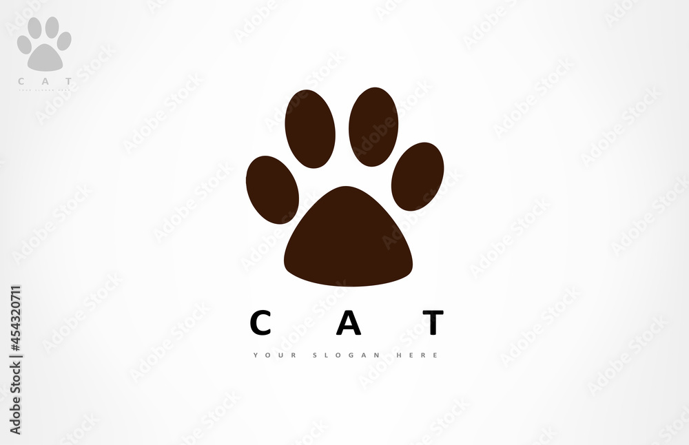Cat paw print logo vector animal design Stock Vector | Adobe Stock