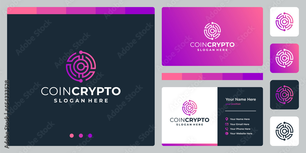 Crypto coin logo template with initial letter C. Vector Digital Money ...