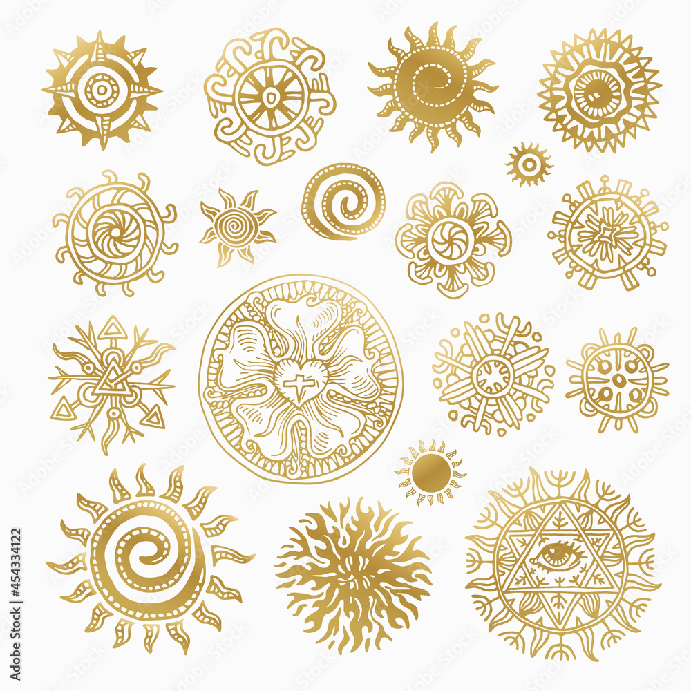 Collection of various occult symbols. Stock Vector | Adobe Stock