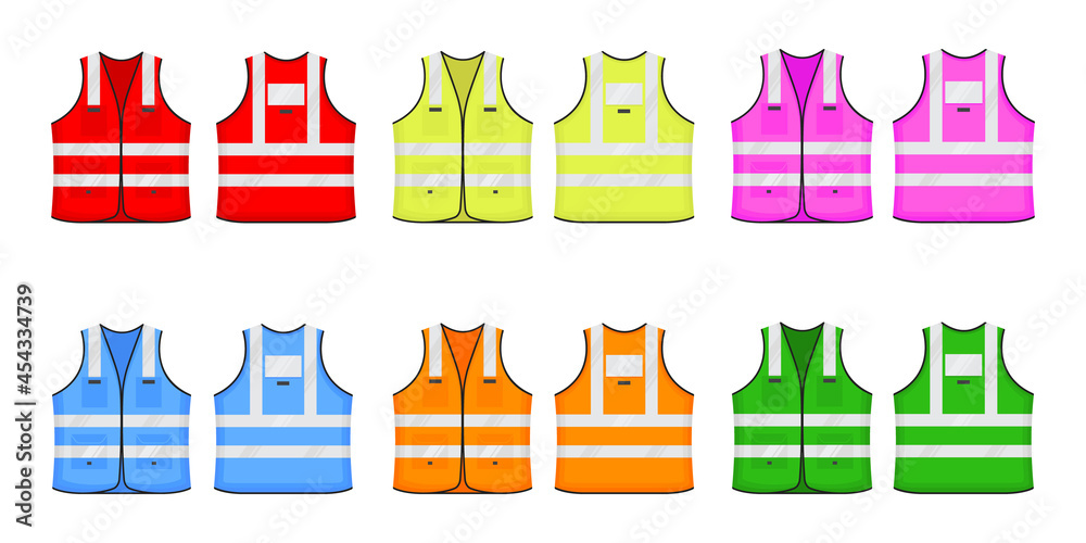 Safety reflective vest icon sign flat style design vector illustration ...