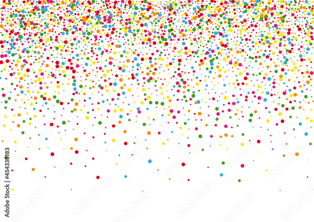 Multicolored Confetti Celebrate Illustration. Round Border Background ...