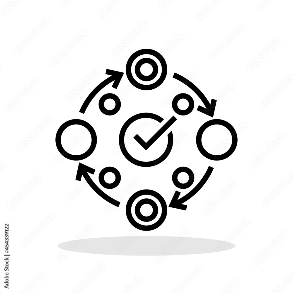 Project management icon in flat style. Technical support symbol for ...