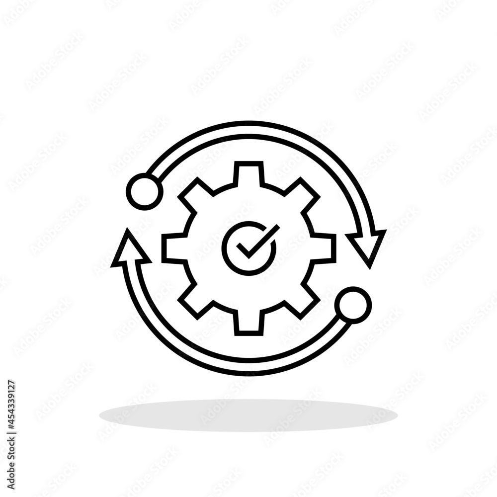 Project management icon in flat style. Technical support symbol for ...