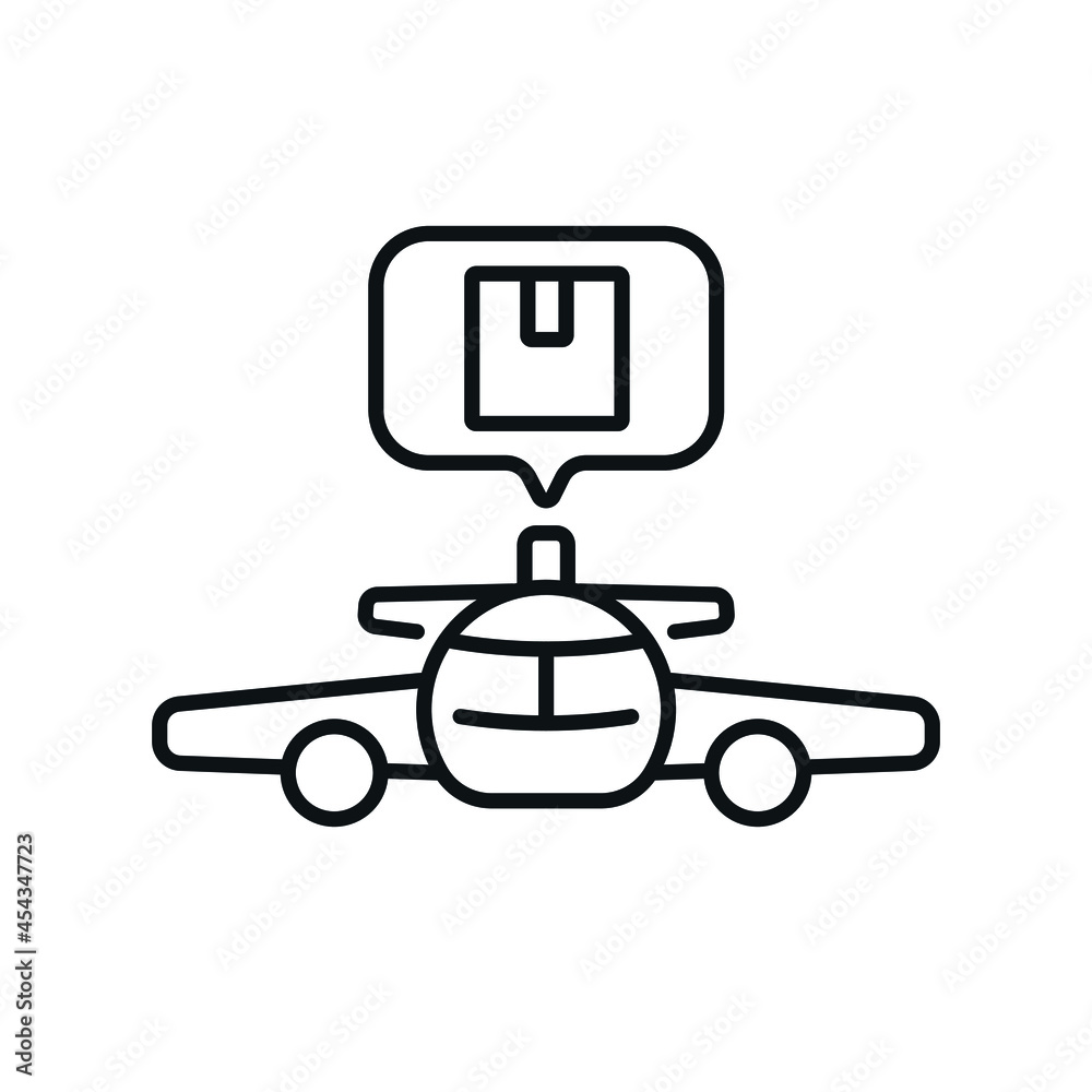 Parcel tracking linear icon. Aviation thin line customizable ...