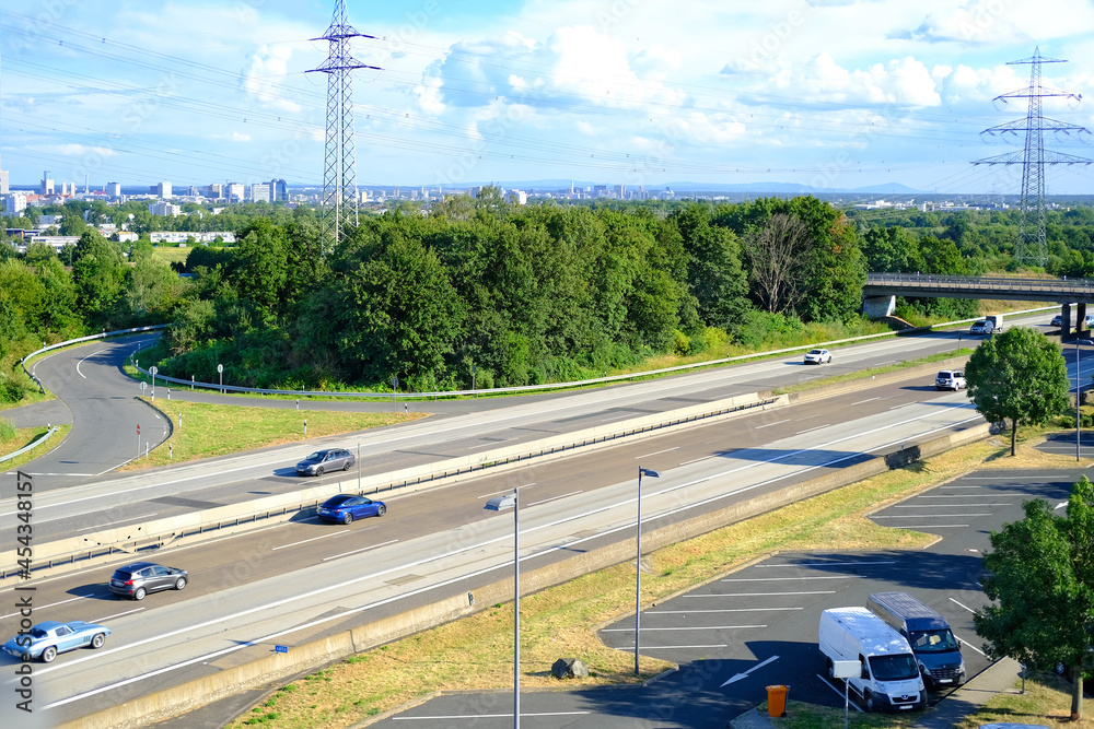 view from observation tower at Taunusblick service station on A5 ...
