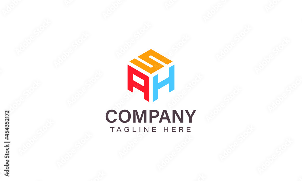 Vettoriale Stock Letter SAH Logo Three Letter Logo Alphabet S A H Vettoriale Stock Letter SAH Logo Three Letter Logo Alphabet S A H