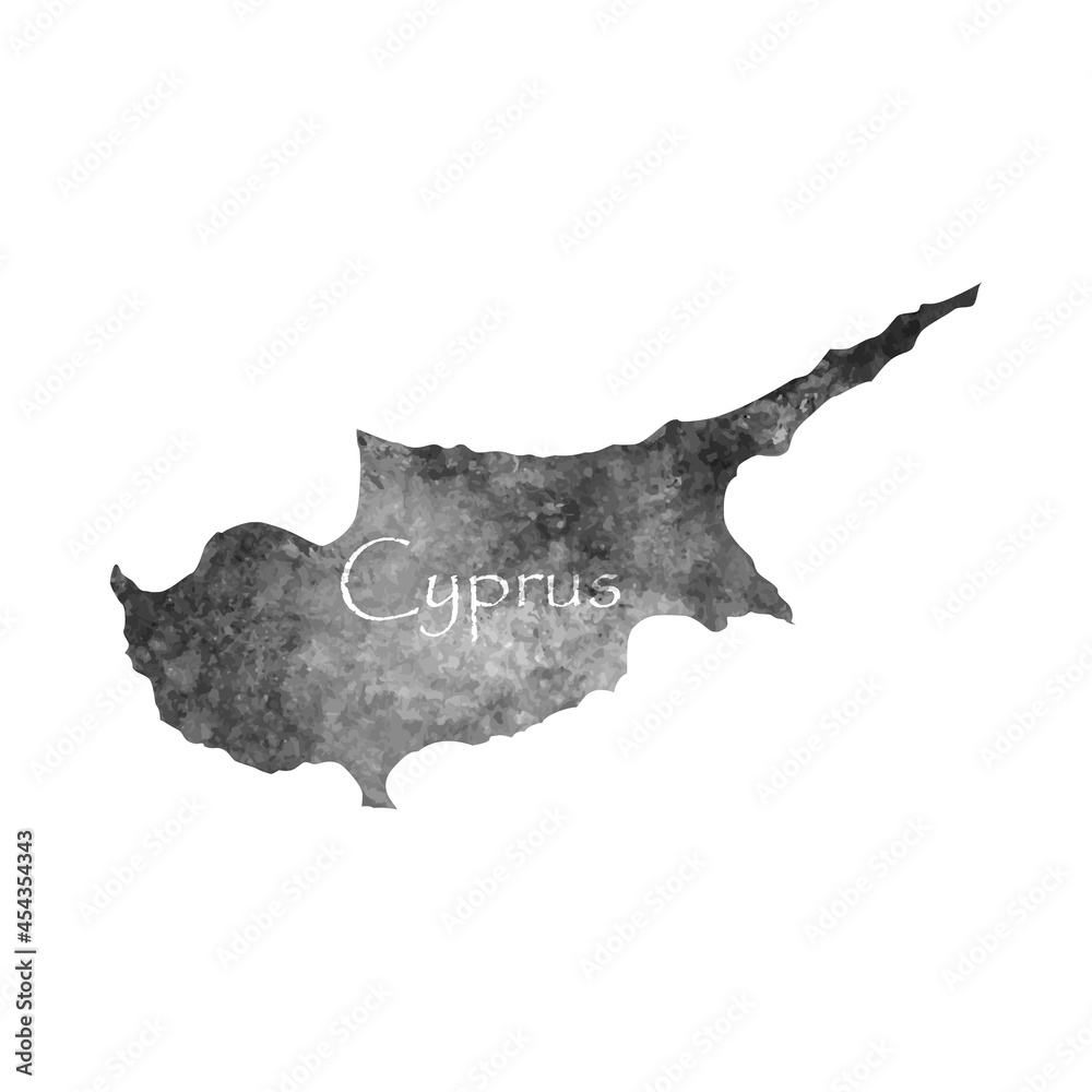 Old abstract grunge map of Cyprus with ancient map and letters on white ...