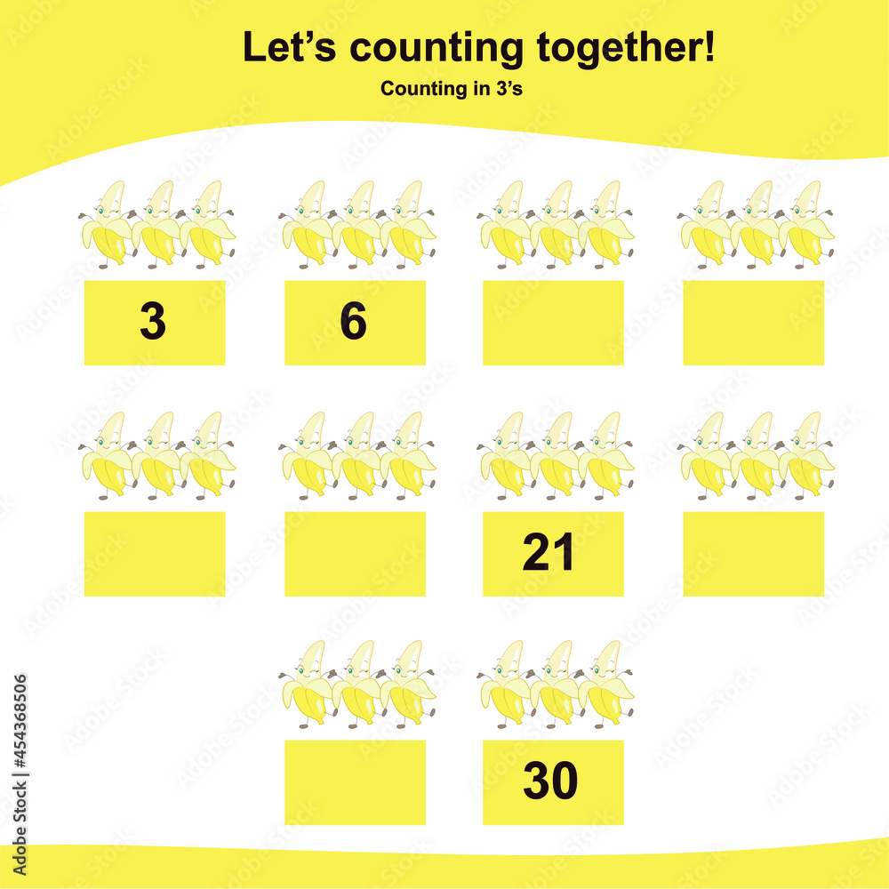 Counting banana for children. Fruit Counting Math Worksheet. Counting ...