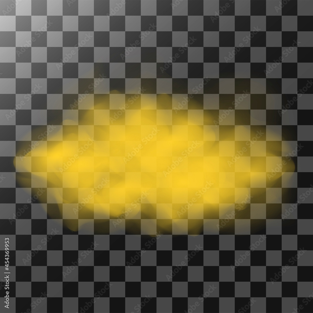 A cloud of yellow smoke or gas. Vector illustration, isolated on ...