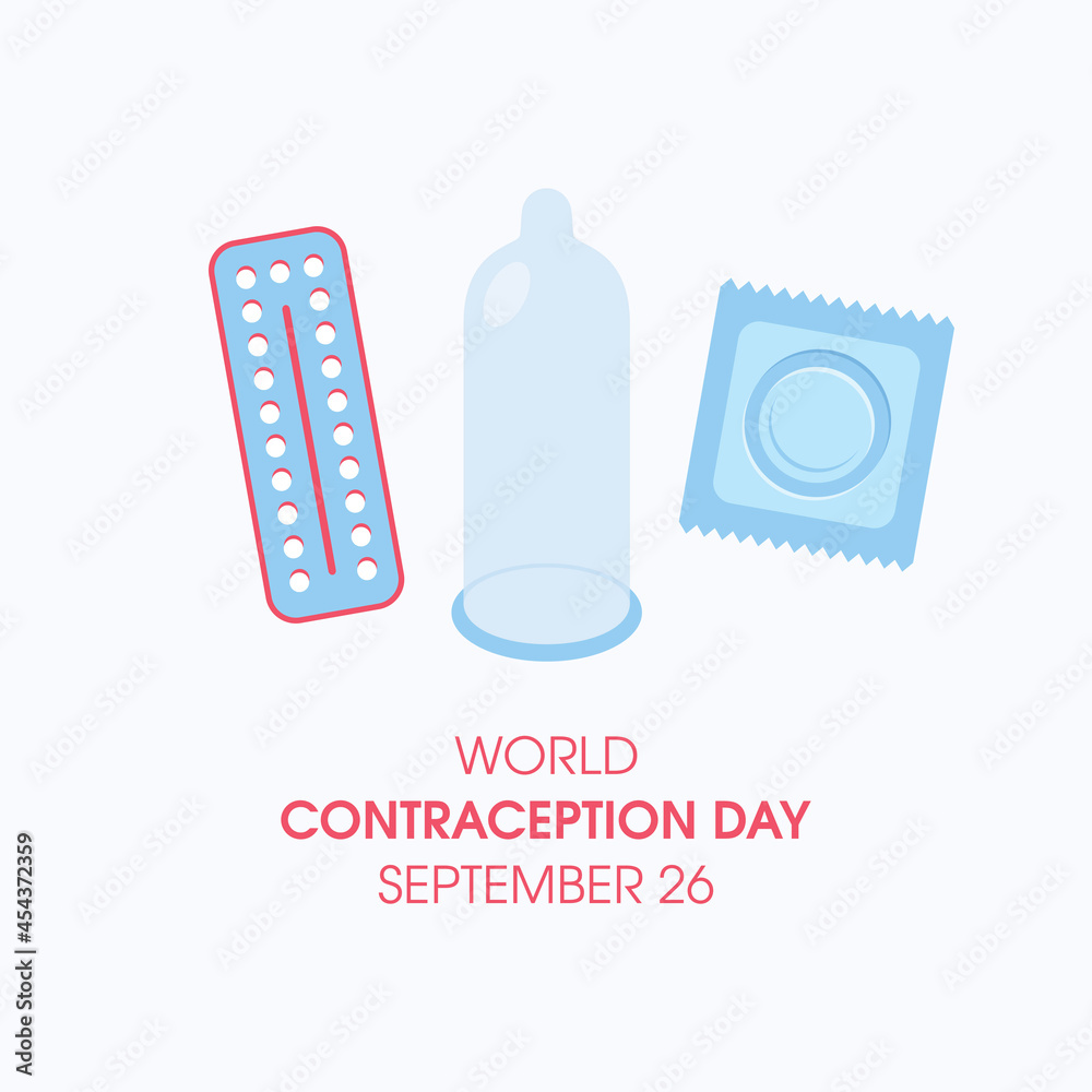 World Contraception Day Vector Condom And Contraceptive Pills Icon Set