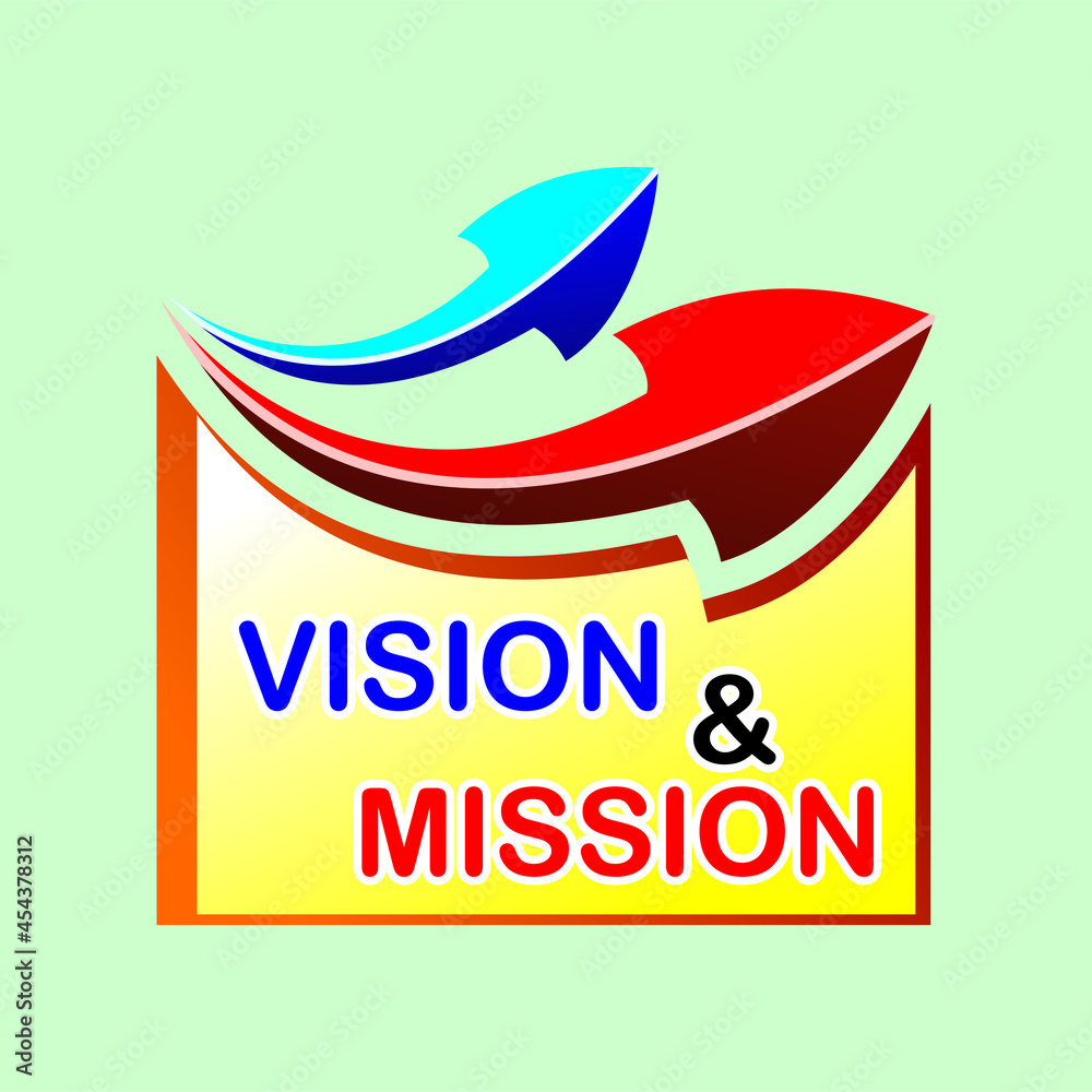 business icon illustration mission vision and arrows, a visual vector ...