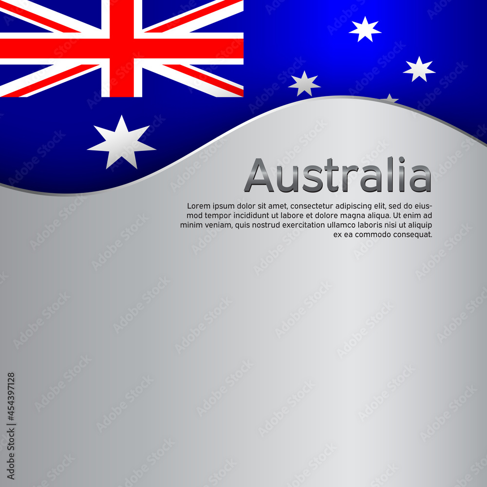 Australia flag on a metal background. National poster design. Business ...
