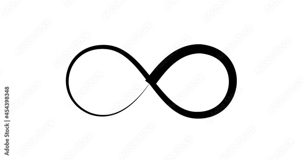 infinity symbol clipart animation footage on white background. 4k Stock ...