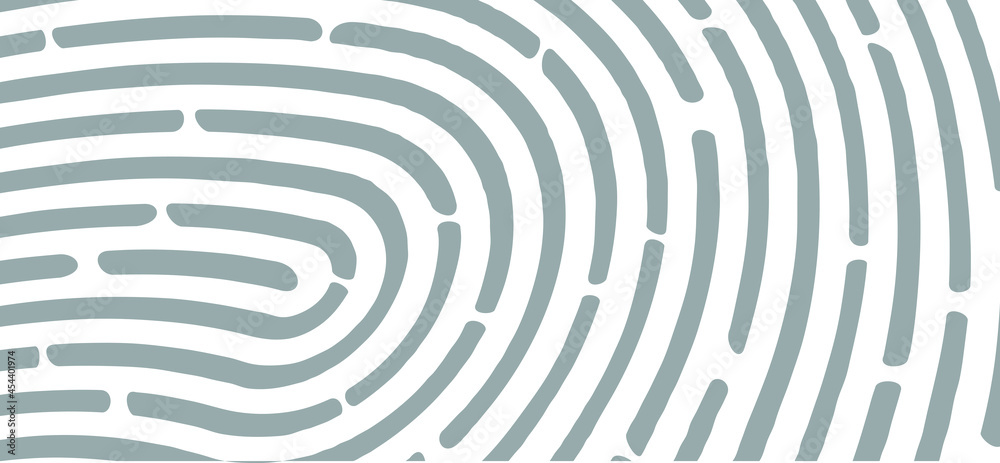 Fingerprint identification banner scan. Cartoon finger print pictogram ...