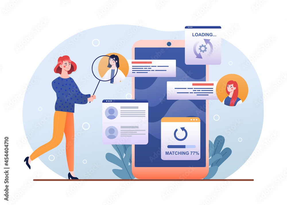 Staff recruitment or employee hiring process. Female hr manager ...