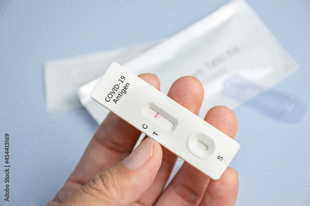 Covid-19 negative test result with SARS CoV-2 Rapid antigen test kit ...