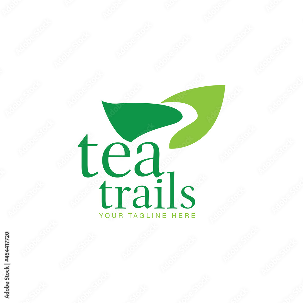 tea logo, tea trails Logo, Tea leaf, Vector, illustration Stock Vector ...