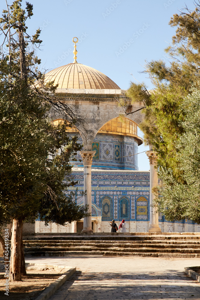 The Dome of the Rock, Islamic shrine located on the Temple Mount in the ...