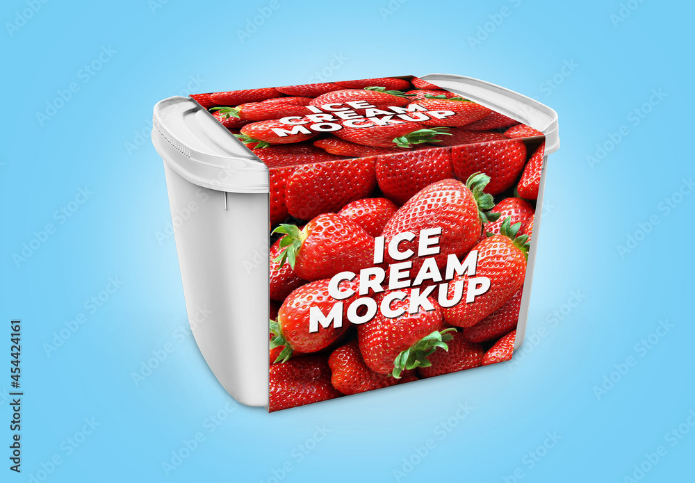 Modelo de Ice Cream Mockup do Stock | Adobe Stock