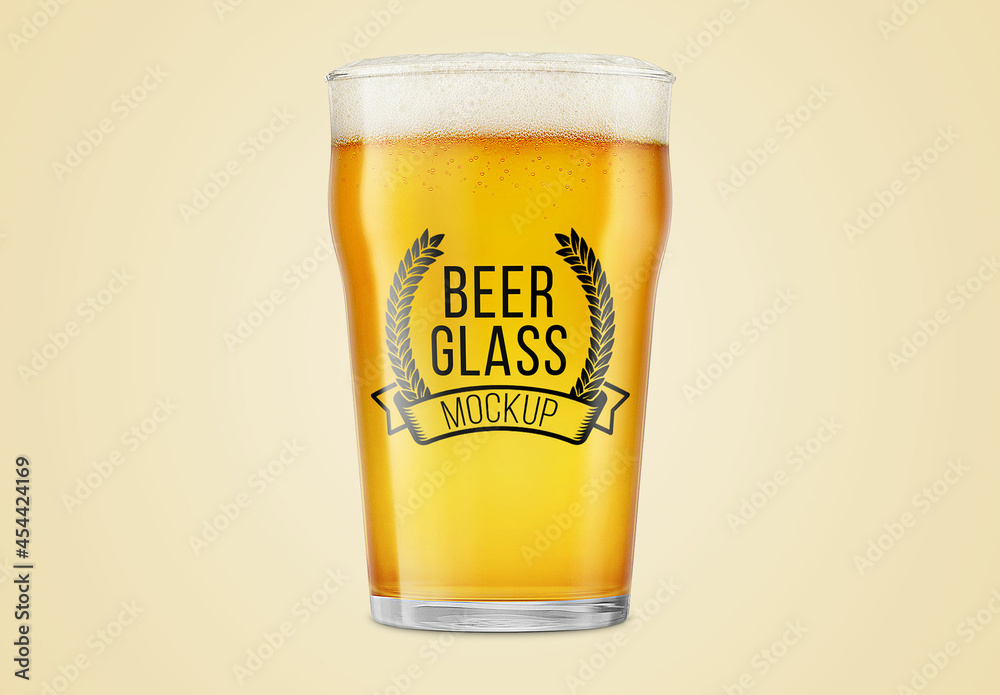 Beer Glass Mockup Stock Template | Adobe Stock