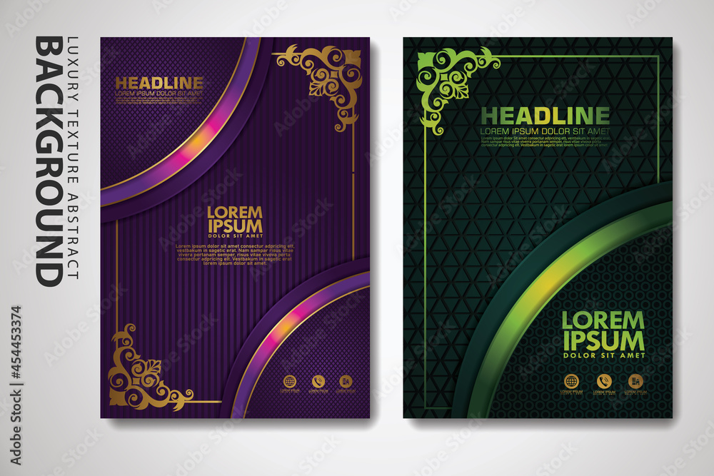 Vector set of cover design template with luxurious color, shine effect ...