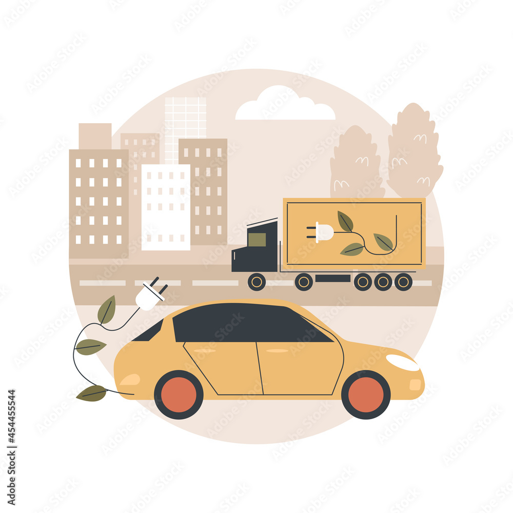 Electric vehicle use abstract concept vector illustration. Zero ...