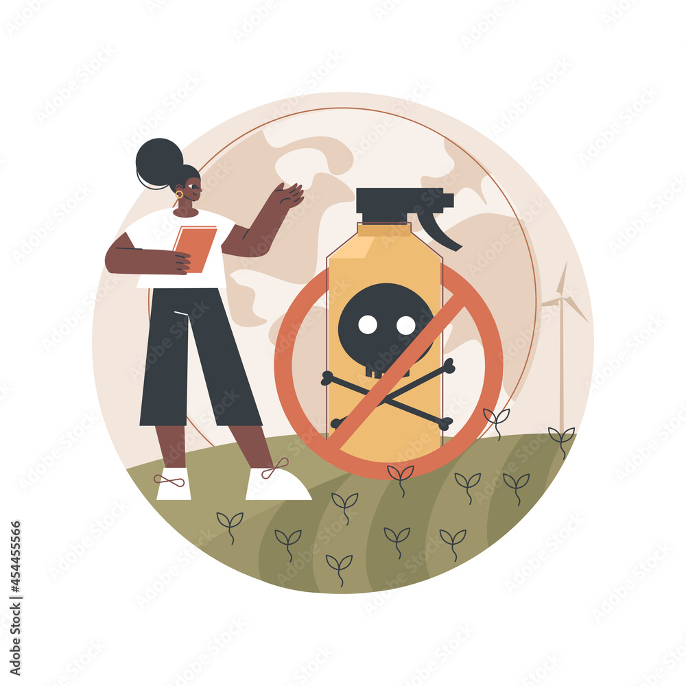 Herbicide ban abstract concept vector illustration. Stop herbicide use ...