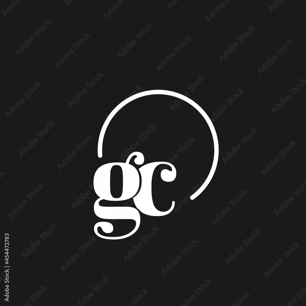 GC logo initials monogram with circular lines, minimalist and clean ...