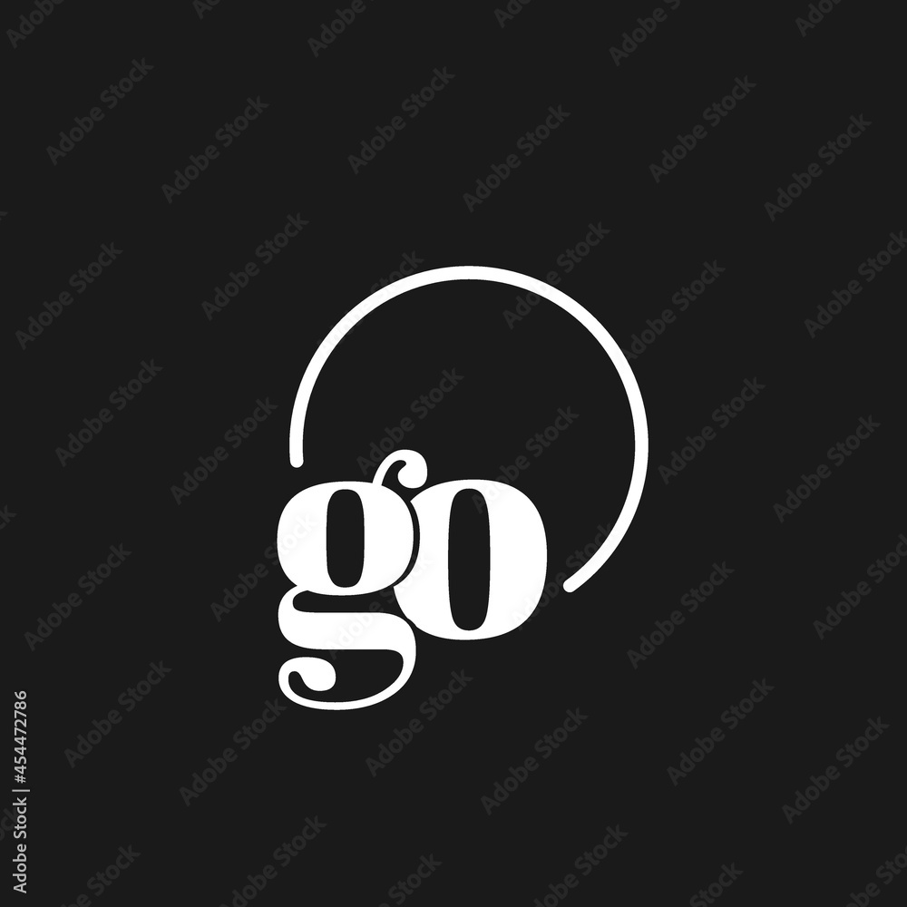GO logo initials monogram with circular lines, minimalist and clean ...