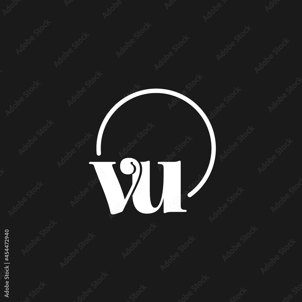 VU logo initials monogram with circular lines, minimalist and clean ...