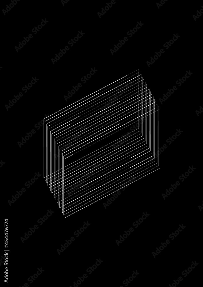 T-shirt and apparel design with the rectangle shapes consists of lines ...