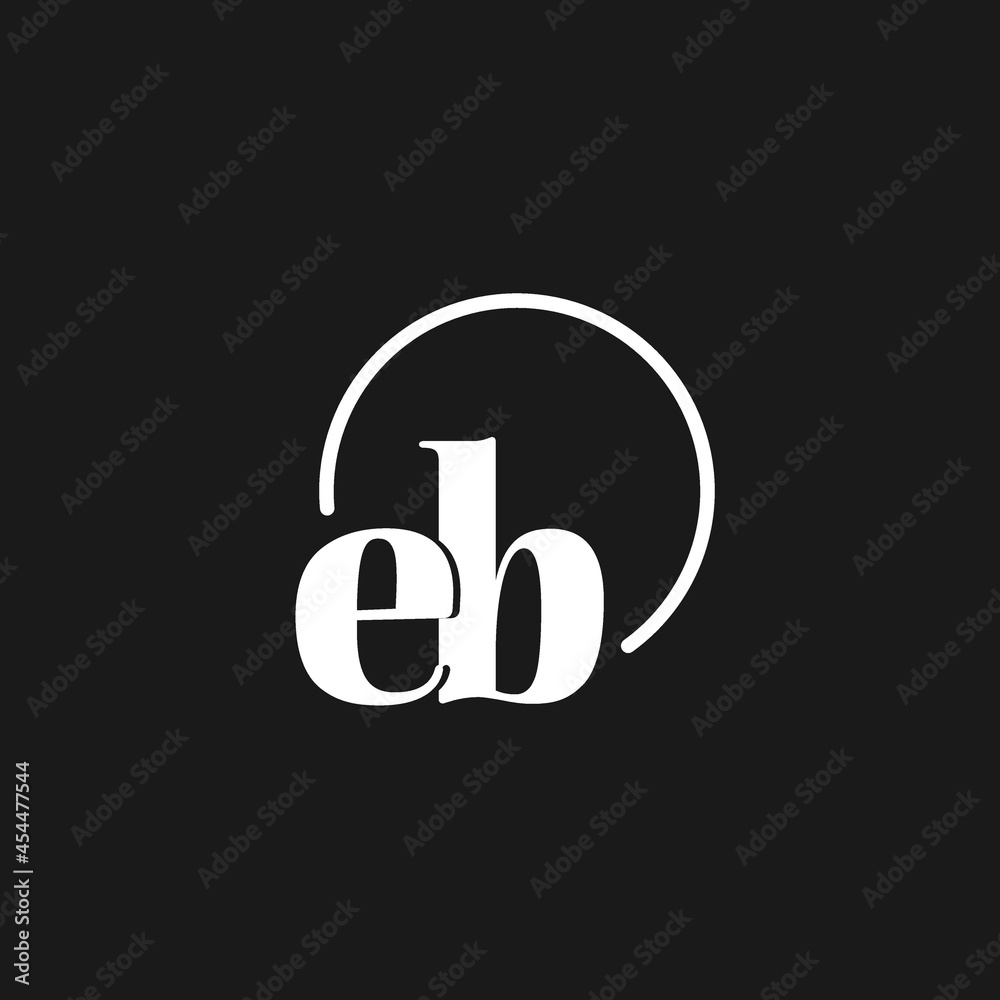 EB logo initials monogram with circular lines, minimalist and clean ...