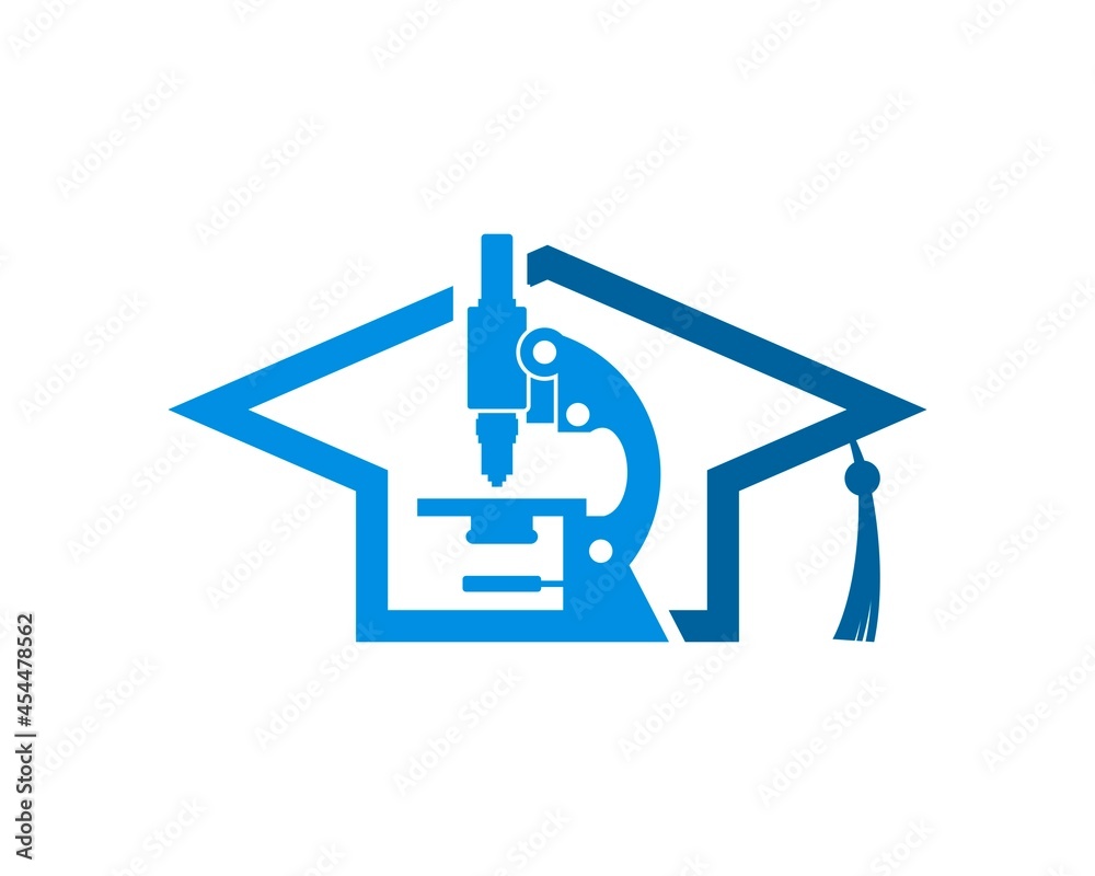 Simple graduation hat with microscope laboratory inside Stock Vector ...