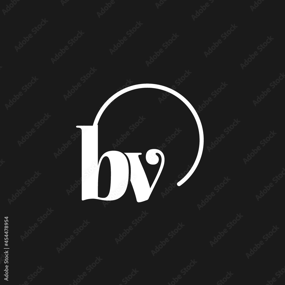 BV logo initials monogram with circular lines, minimalist and clean ...