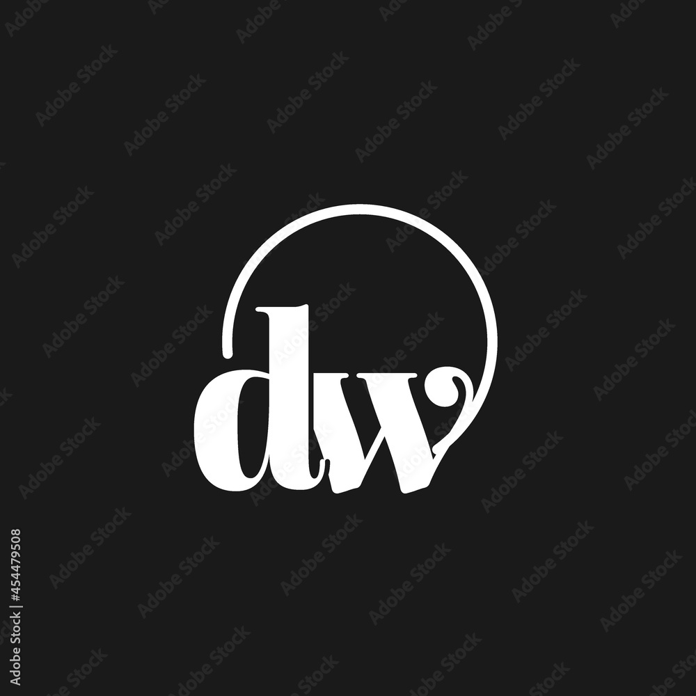 DW logo initials monogram with circular lines, minimalist and clean ...
