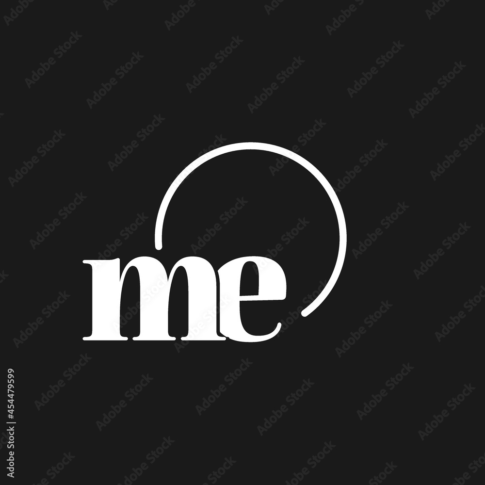 ME logo initials monogram with circular lines, minimalist and clean ...