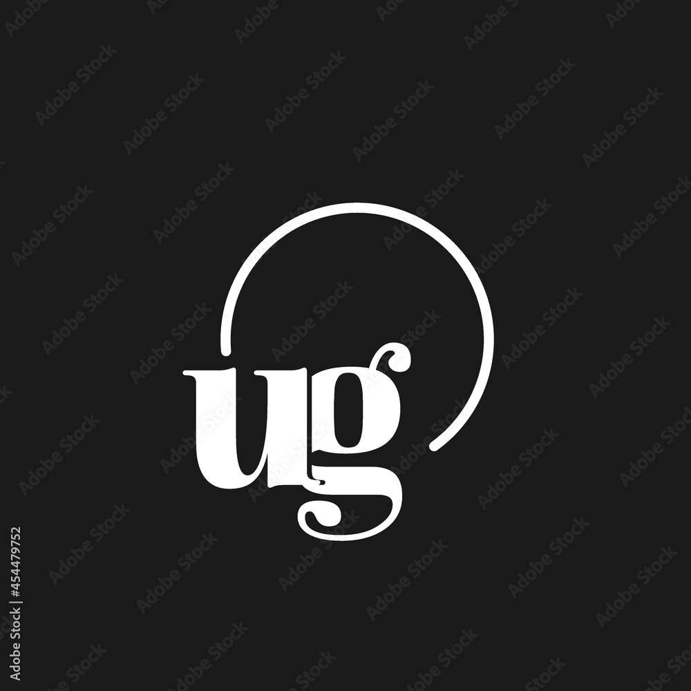 UG logo initials monogram with circular lines, minimalist and clean ...