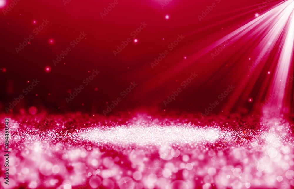 Red sparkle rays glitter lights with spotlight bokeh elegant show on ...