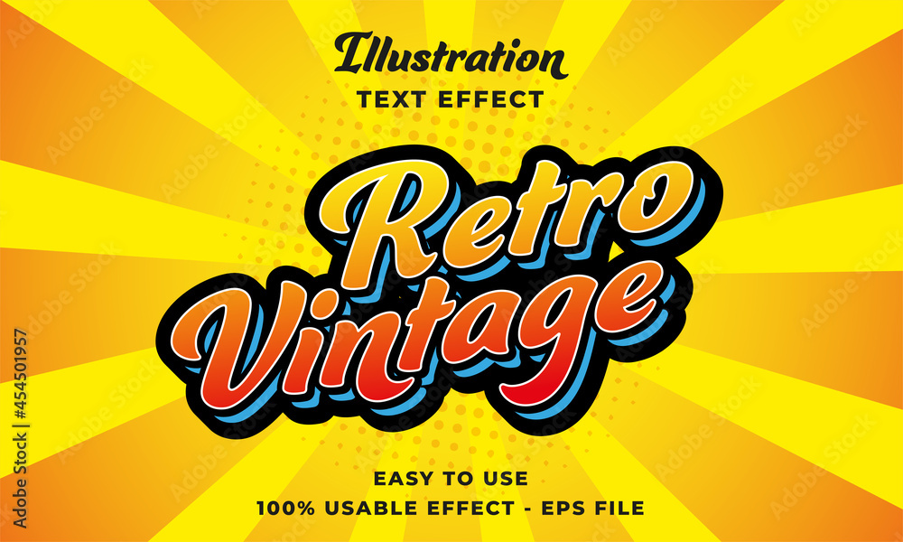 editable retro vintage vector text effect with modern style Stock ...