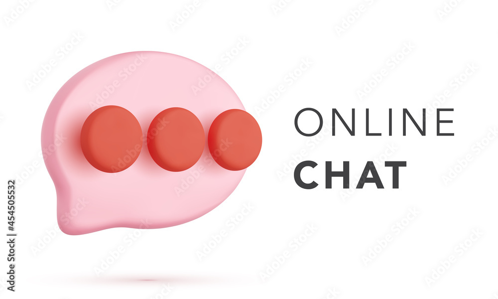 3d realistic chat icon. Concept design for promo banner. Vector ...