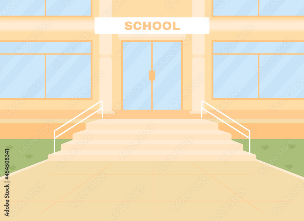 School Entrance Cartoon