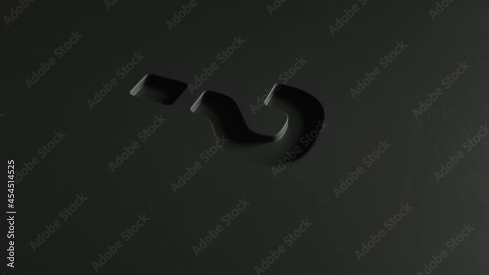 Dark Gray Color Engraved Question Mark Spinning On The Floor In Loop ...